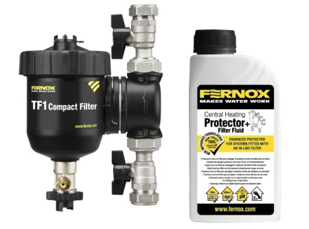 FERNOX TF1 TOTÁL FILTER COMPACT 3/4" MÁGNESES ISZAPLEVÁLASZTÓ F9 ...